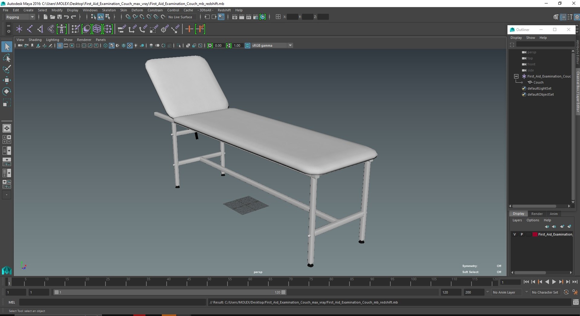 3D First Aid Examination Couch - TurboSquid 2098055
