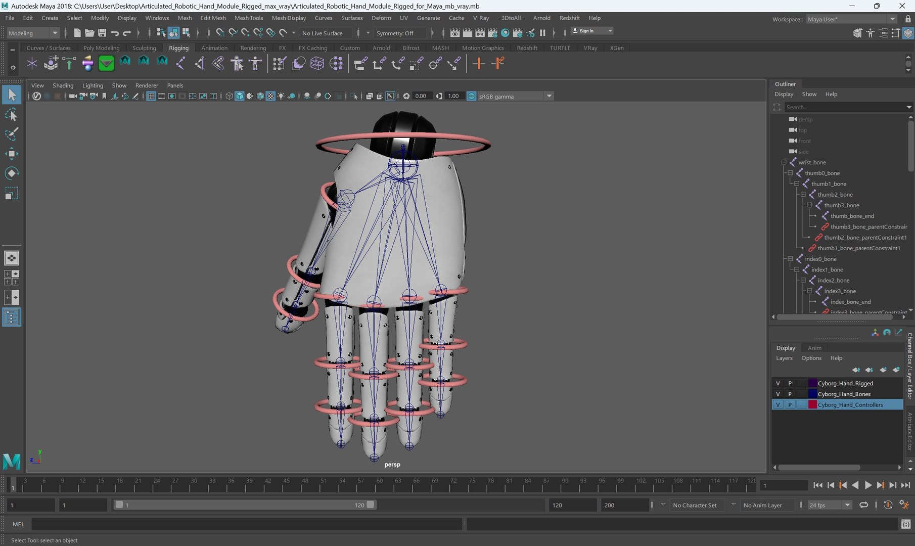 Articulated Robotic Hand Module Rigged For Maya 3D - TurboSquid 2488967