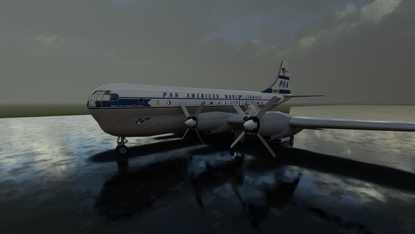 modelo 3d PAN AM BOEING 377 STRATOCRUISER Low-poly - TurboSquid 2227201