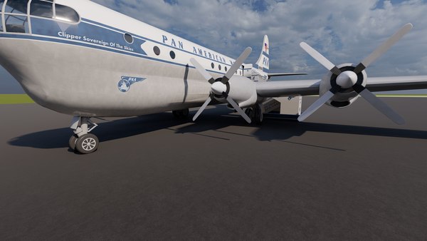 modelo 3d PAN AM BOEING 377 STRATOCRUISER Low-poly - TurboSquid 2227201