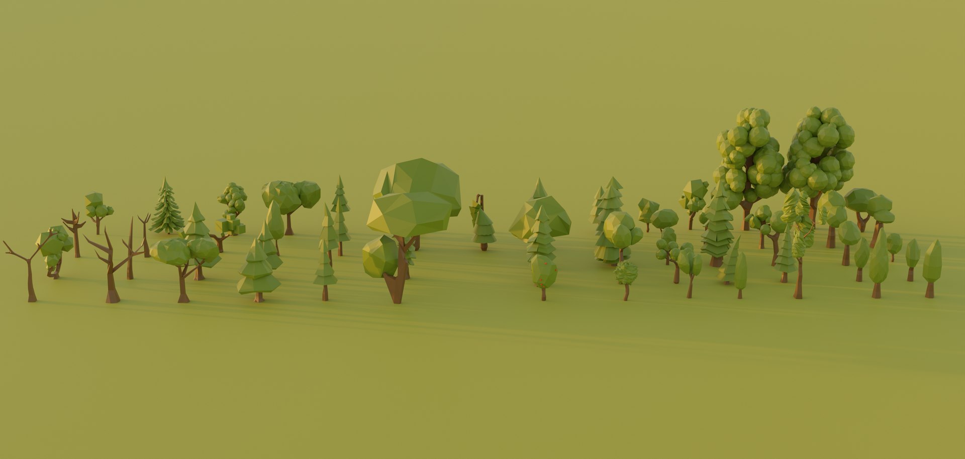 3D Pack Of 63 Low Poly Trees With 189 Variants Model - TurboSquid 2032553