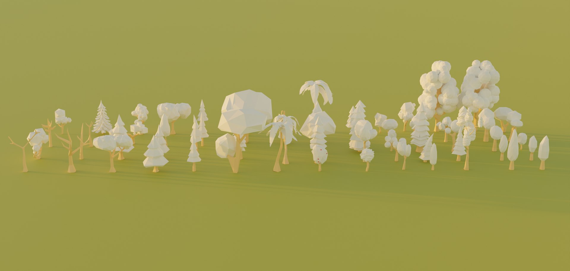 3D Pack Of 63 Low Poly Trees With 189 Variants Model - TurboSquid 2032553
