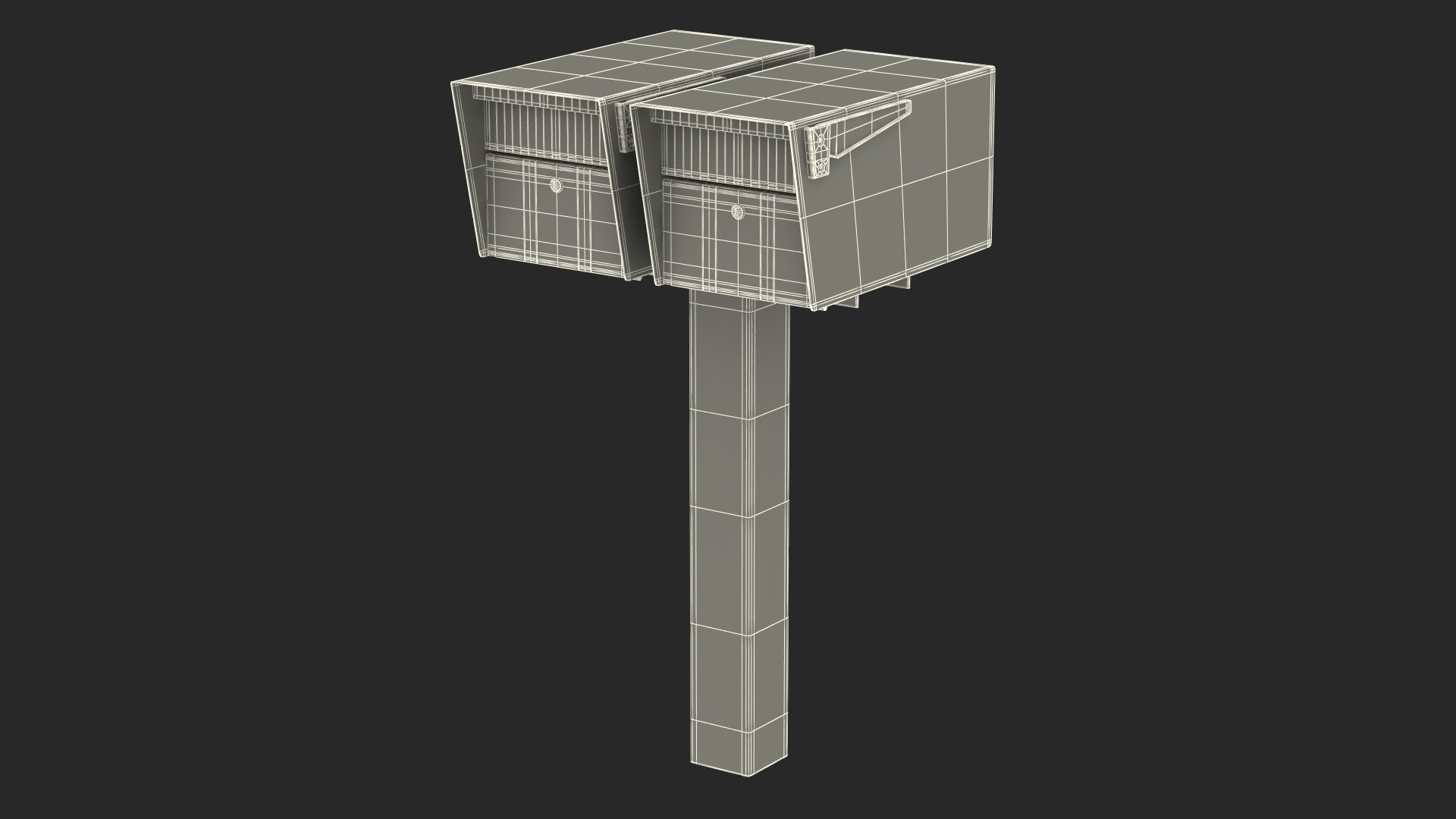 3D Two Doors Mailbox Cluster Model - TurboSquid 2015853