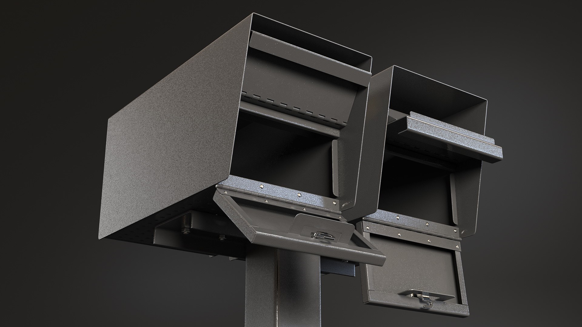 3D Two Doors Mailbox Cluster Model - TurboSquid 2015853