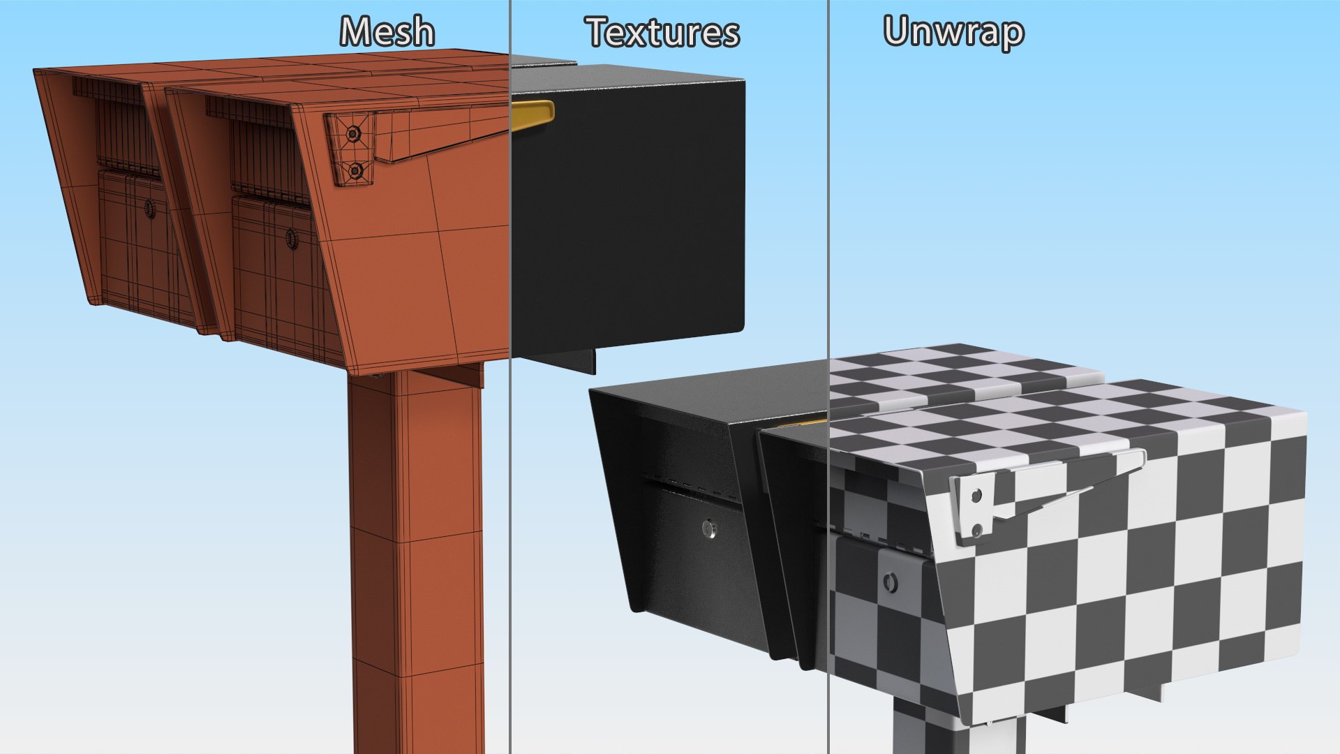 3D Two Doors Mailbox Cluster Model - TurboSquid 2015853