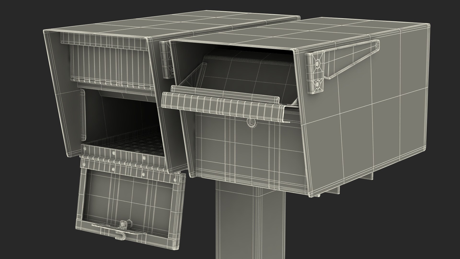 3D Two Doors Mailbox Cluster Model - TurboSquid 2015853
