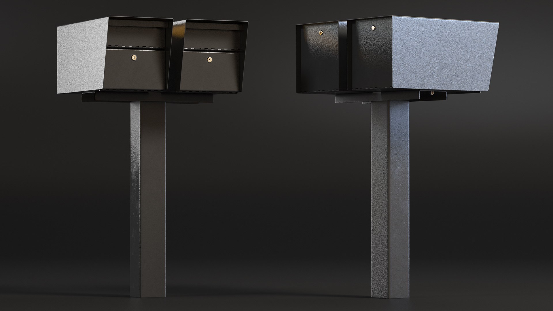 3D Two Doors Mailbox Cluster Model - TurboSquid 2015853