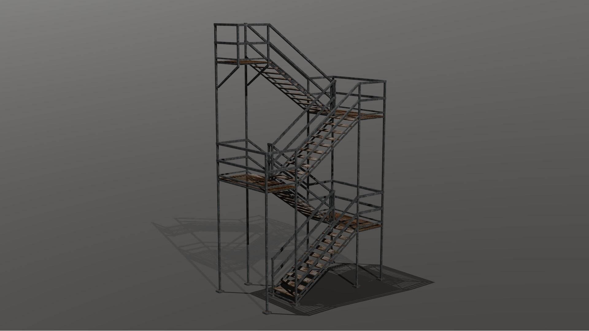 Modular Industrial Steel Catwalks And Staircases Model - TurboSquid 2237638