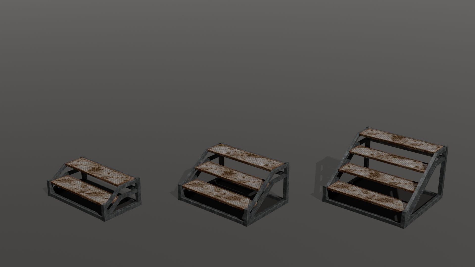 Modular Industrial Steel Catwalks And Staircases Model - TurboSquid 2237638