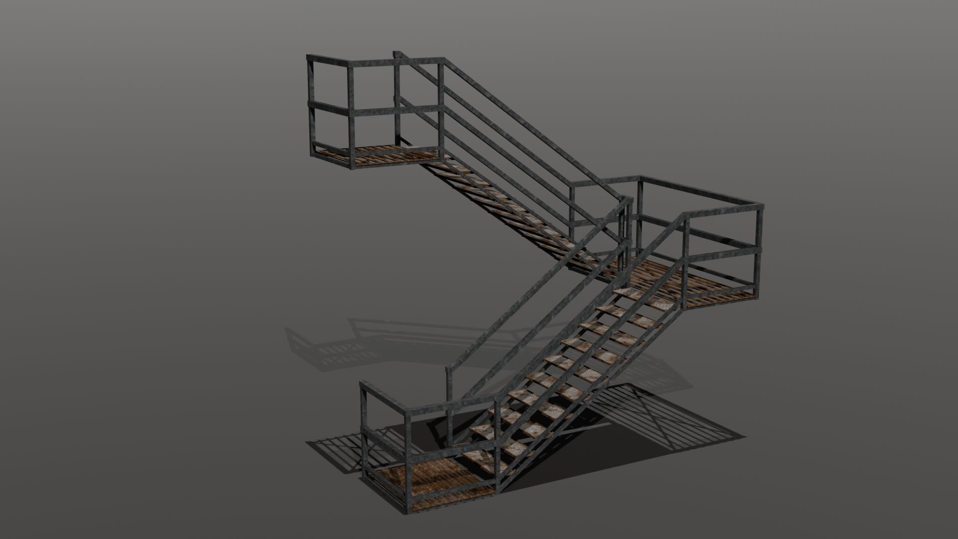 Modular Industrial Steel Catwalks And Staircases Model - TurboSquid 2237638