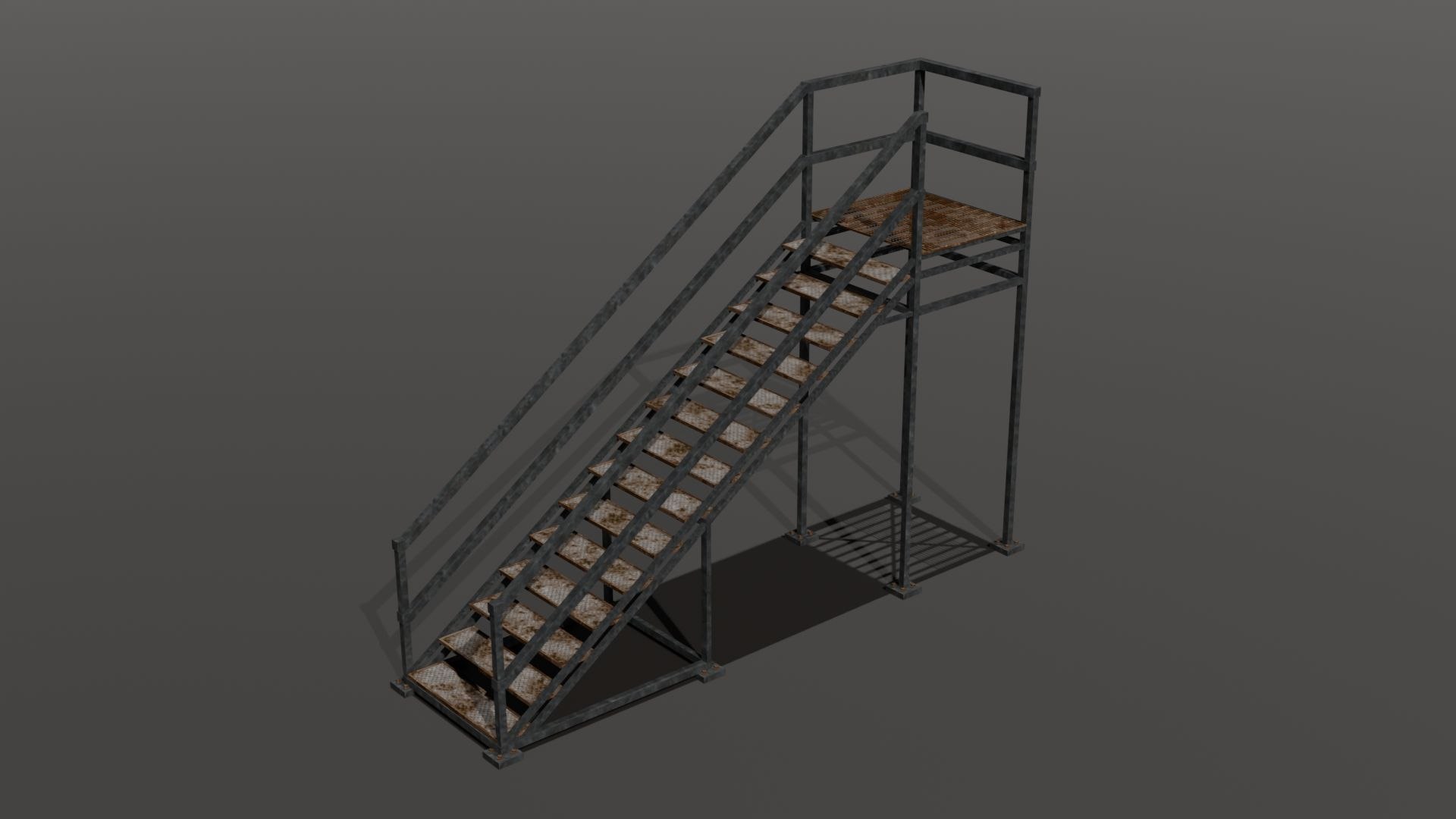 Modular Industrial Steel Catwalks And Staircases Model - TurboSquid 2237638