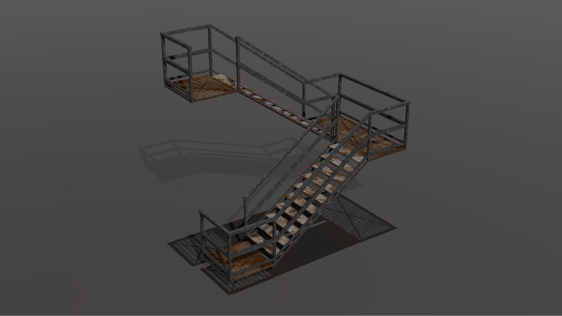 Modular Industrial Steel Catwalks And Staircases Model - TurboSquid 2237638