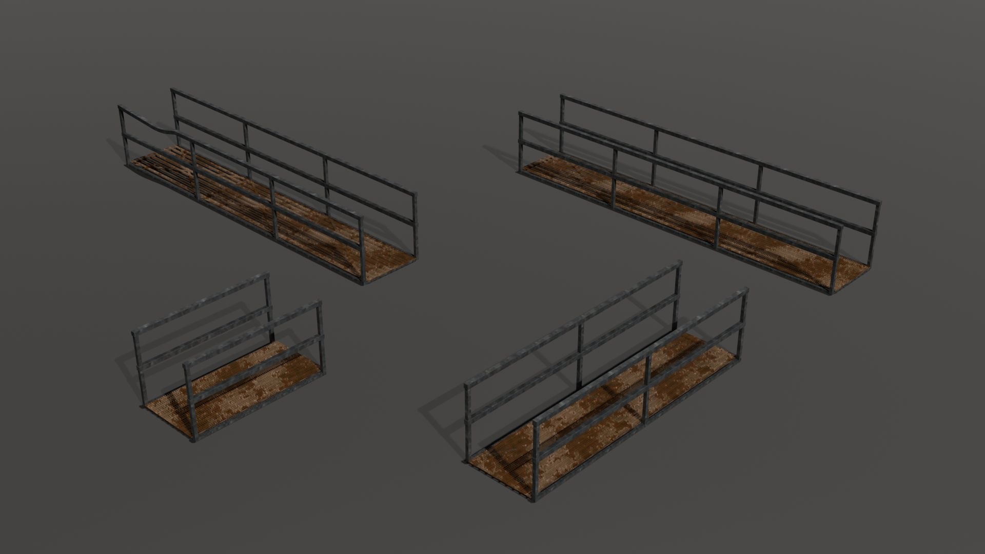Modular Industrial Steel Catwalks And Staircases Model - TurboSquid 2237638