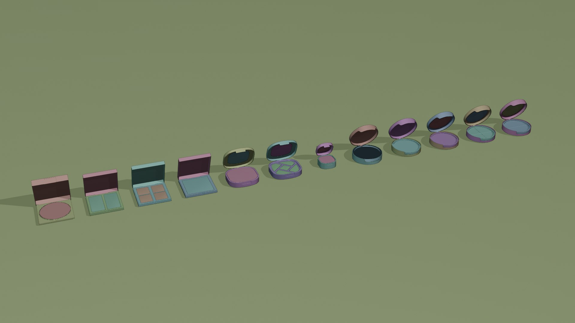 Compacts Pack Palette 01 3D Model - TurboSquid 2154880