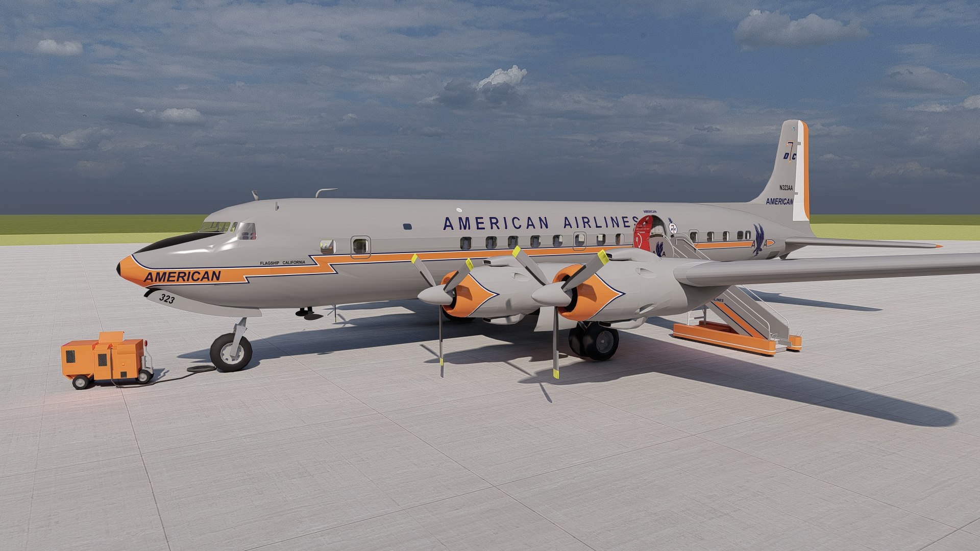 Douglas DC-7C 1954 Low-poly 3D Model - TurboSquid 2222263