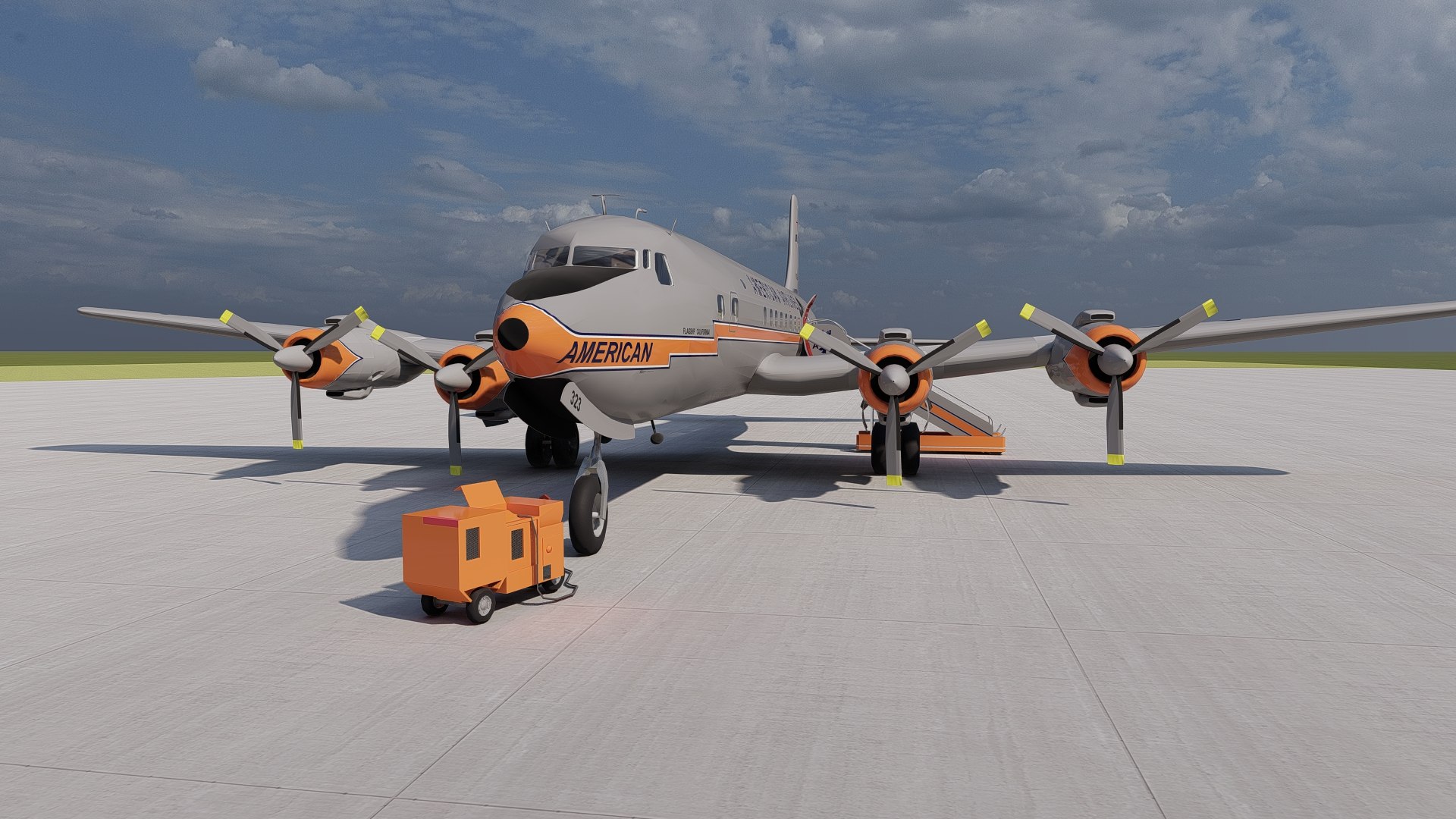 Douglas DC-7C 1954 Low-poly 3D Model - TurboSquid 2222263