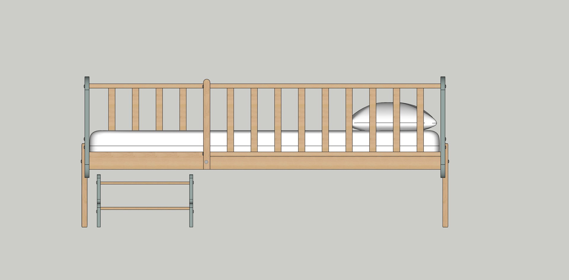 Natty Bedside Bed BOORI 3D Model - TurboSquid 2138288