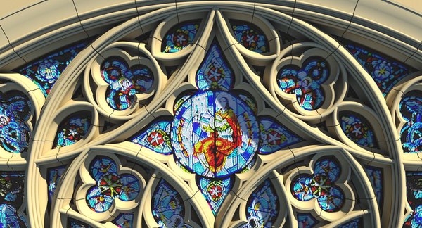 windows cathedral saint john 3d model
