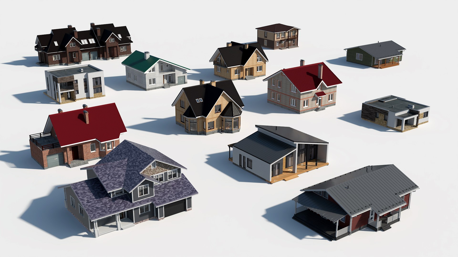 Private House Collection For Medium And Far Views 3D Model - TurboSquid ...