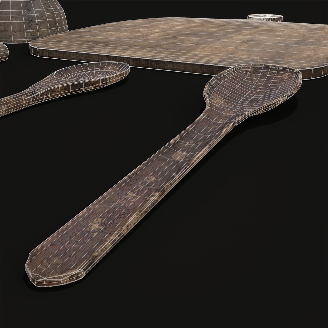 Rustic Wooden Medieval Cooking Set 3D Model - TurboSquid 1955314