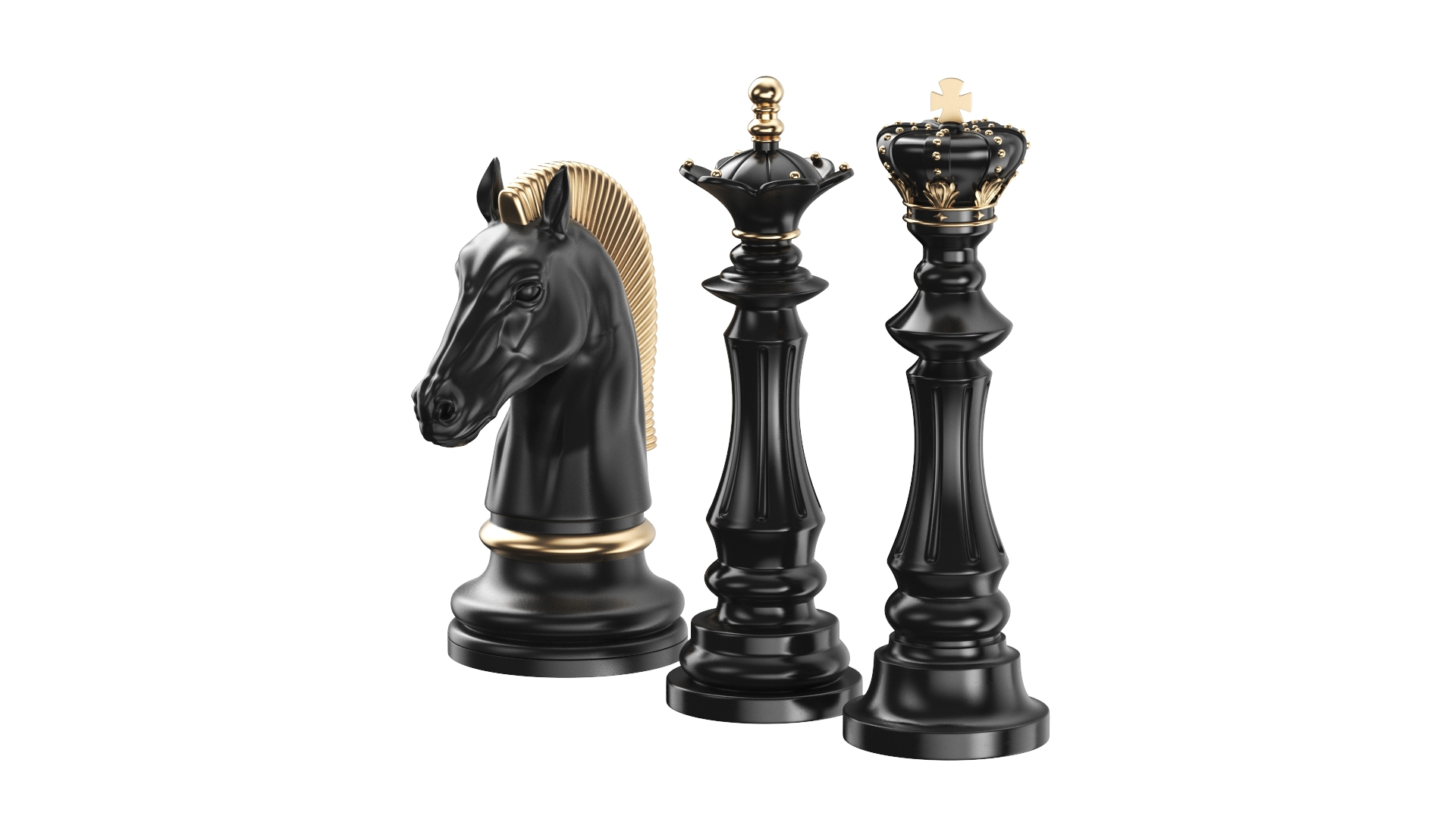 3D Detailed Three Chess Pieces - TurboSquid 2269050