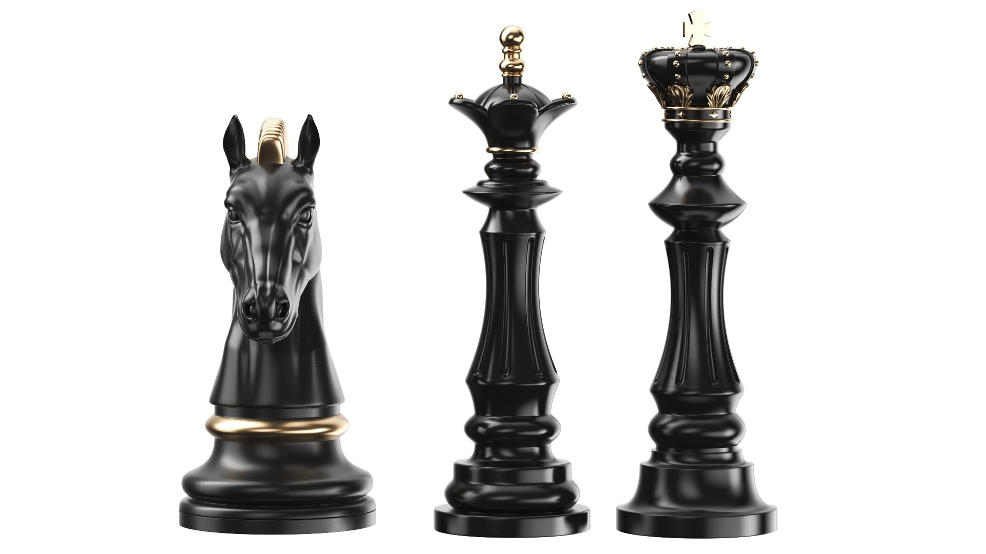 3D Detailed Three Chess Pieces - TurboSquid 2269050