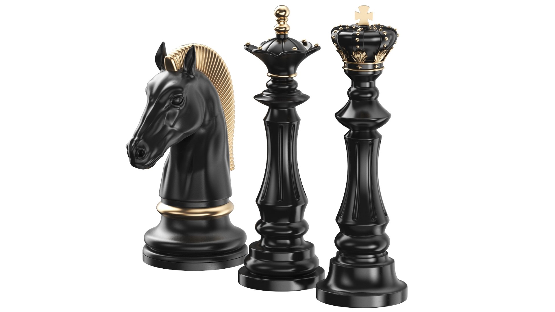 3D Detailed Three Chess Pieces - TurboSquid 2269050