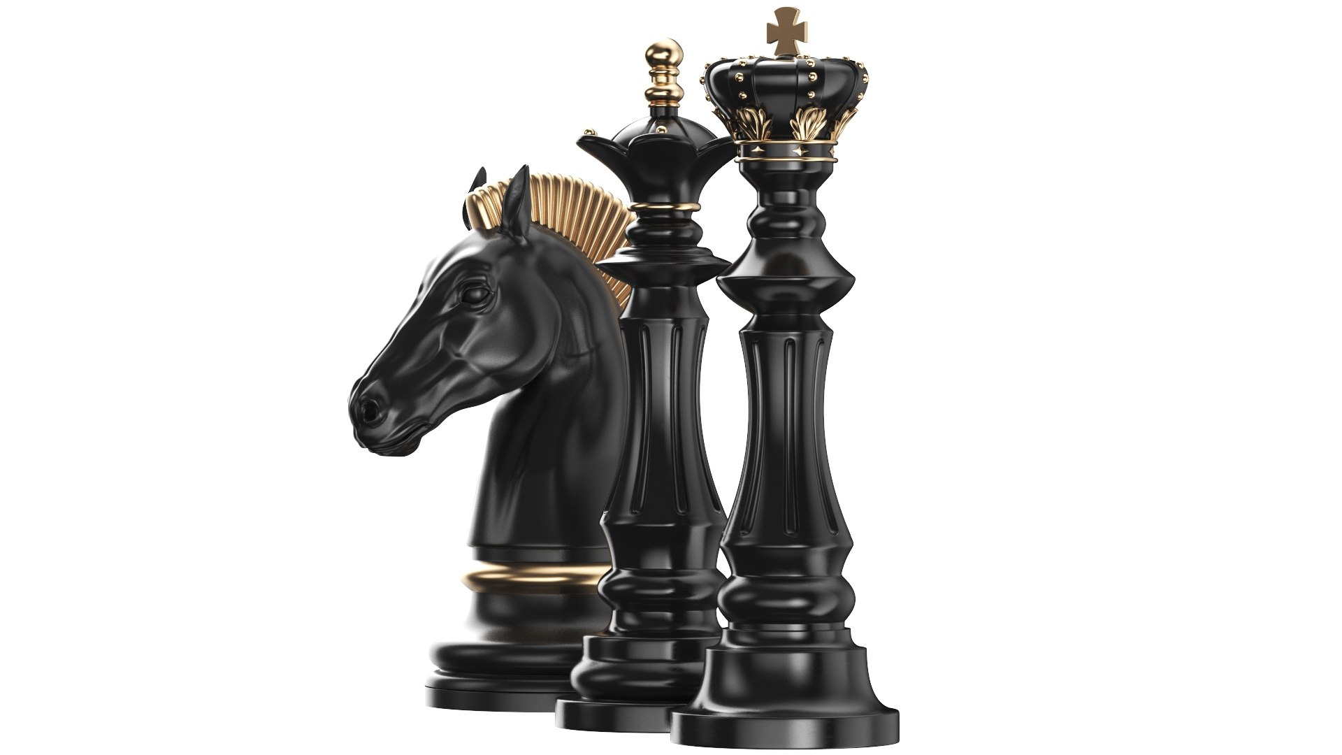 3D Detailed Three Chess Pieces - TurboSquid 2269050
