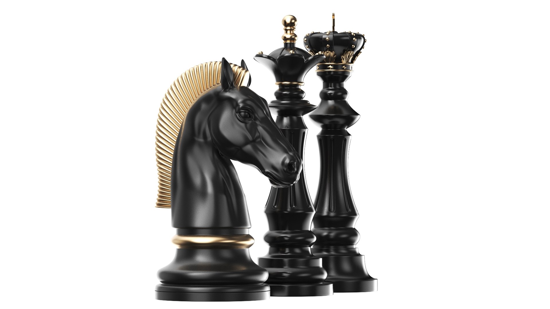 3D Detailed Three Chess Pieces - TurboSquid 2269050