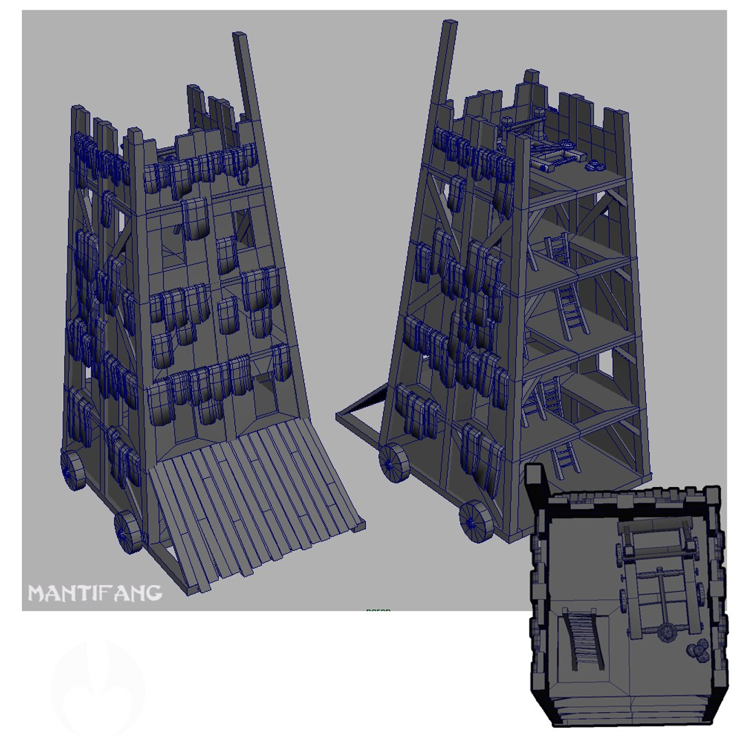 Castle Siege Tower 3d Model