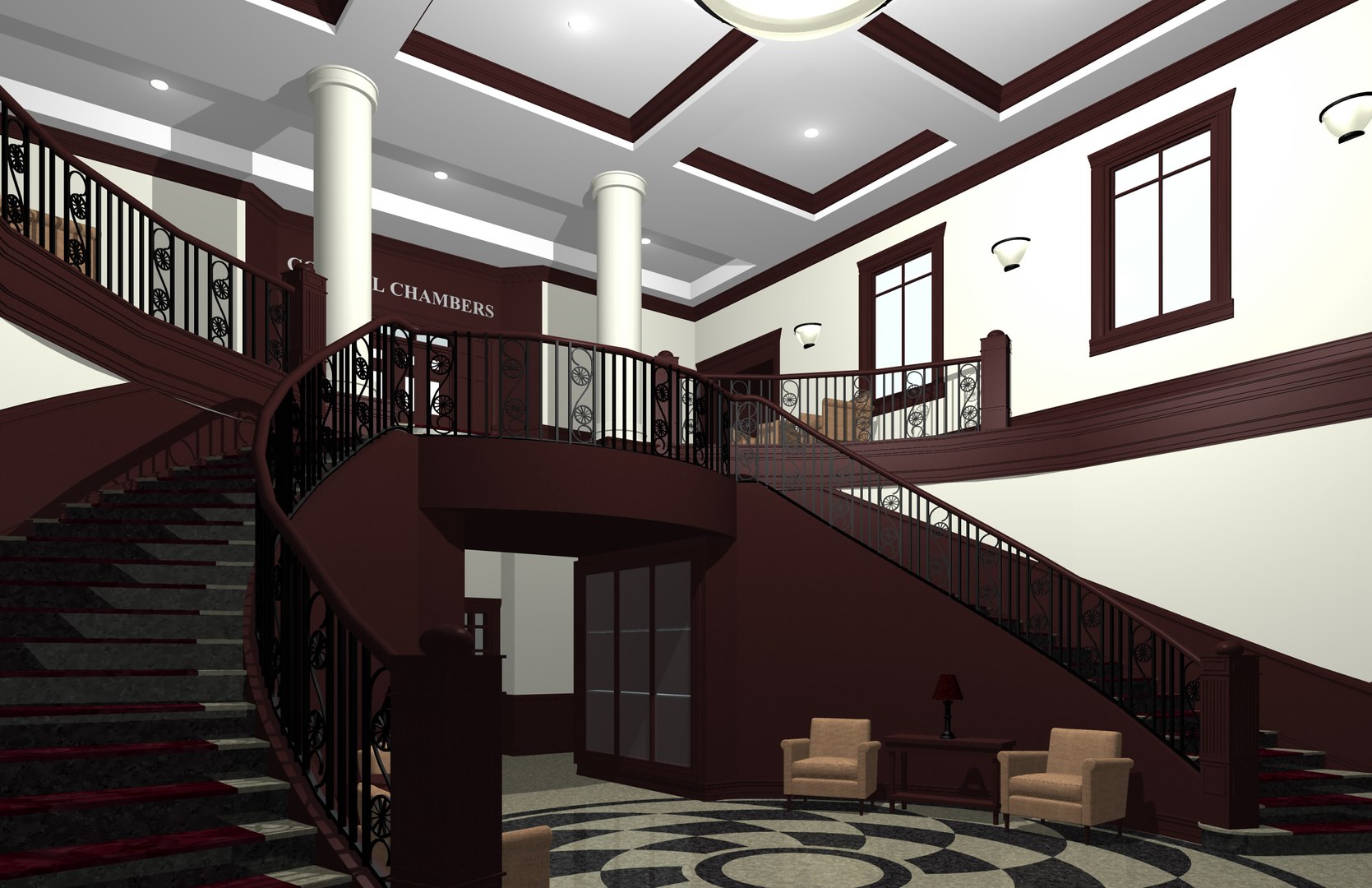 City Hall Lobby 3d Obj