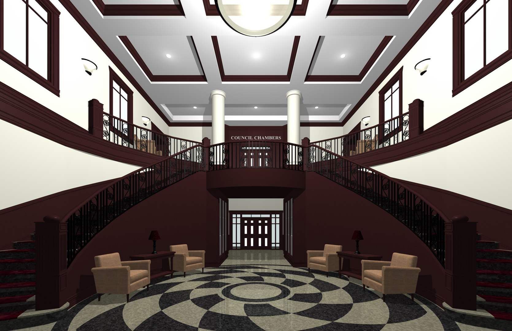 City Hall Lobby 3d Obj