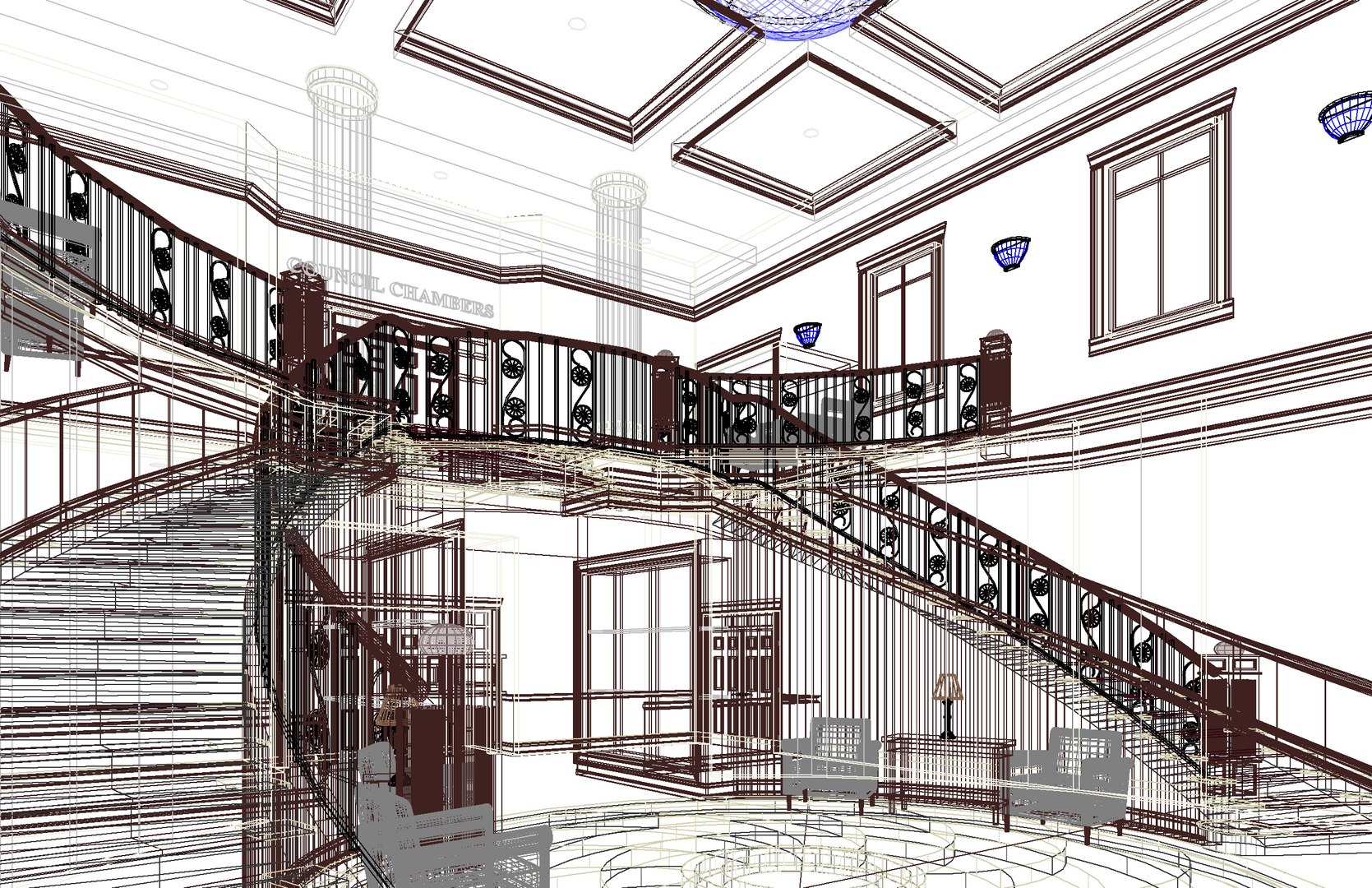 City Hall Lobby 3d Obj