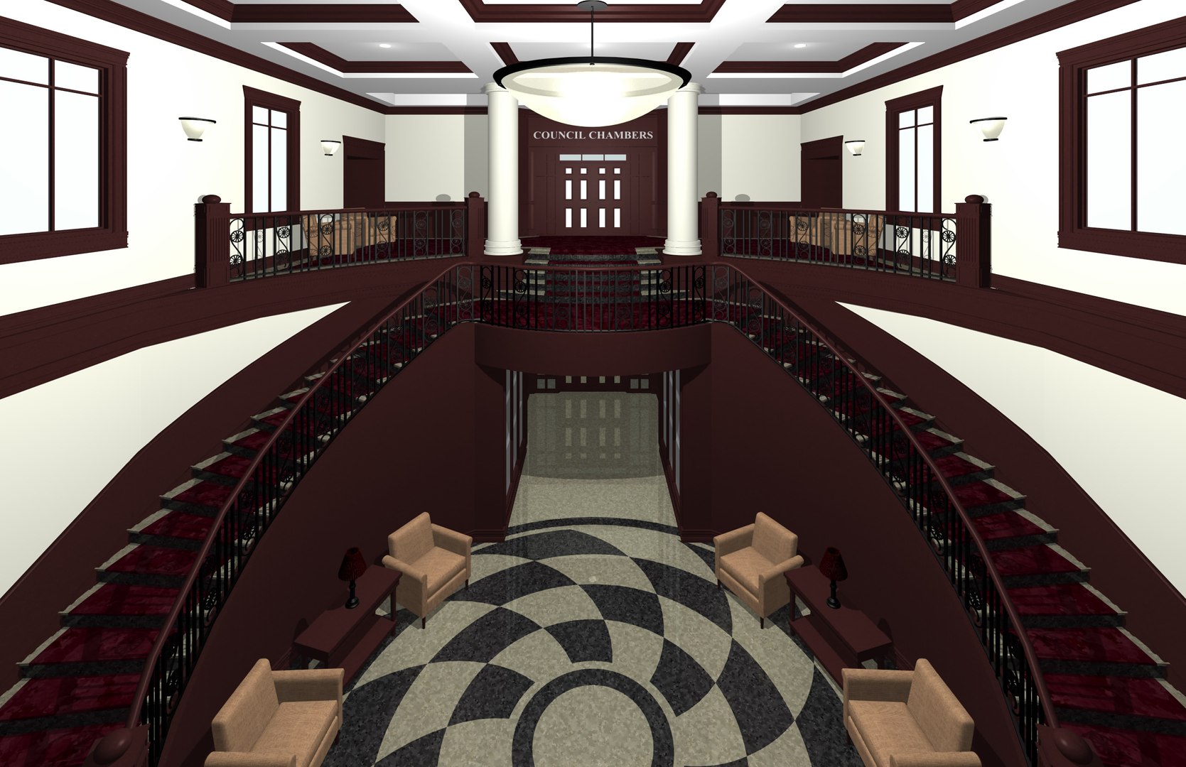 City Hall Lobby 3d Obj