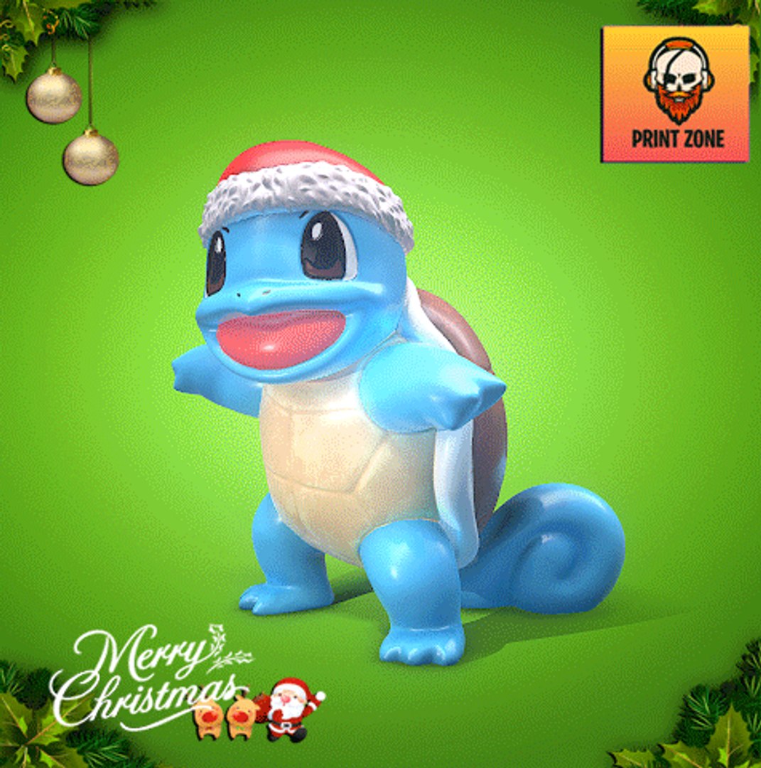 3D SQUIRTLE01 CHRISTMAS 3D PRINT FILE STL POKEMON - TurboSquid 2259357