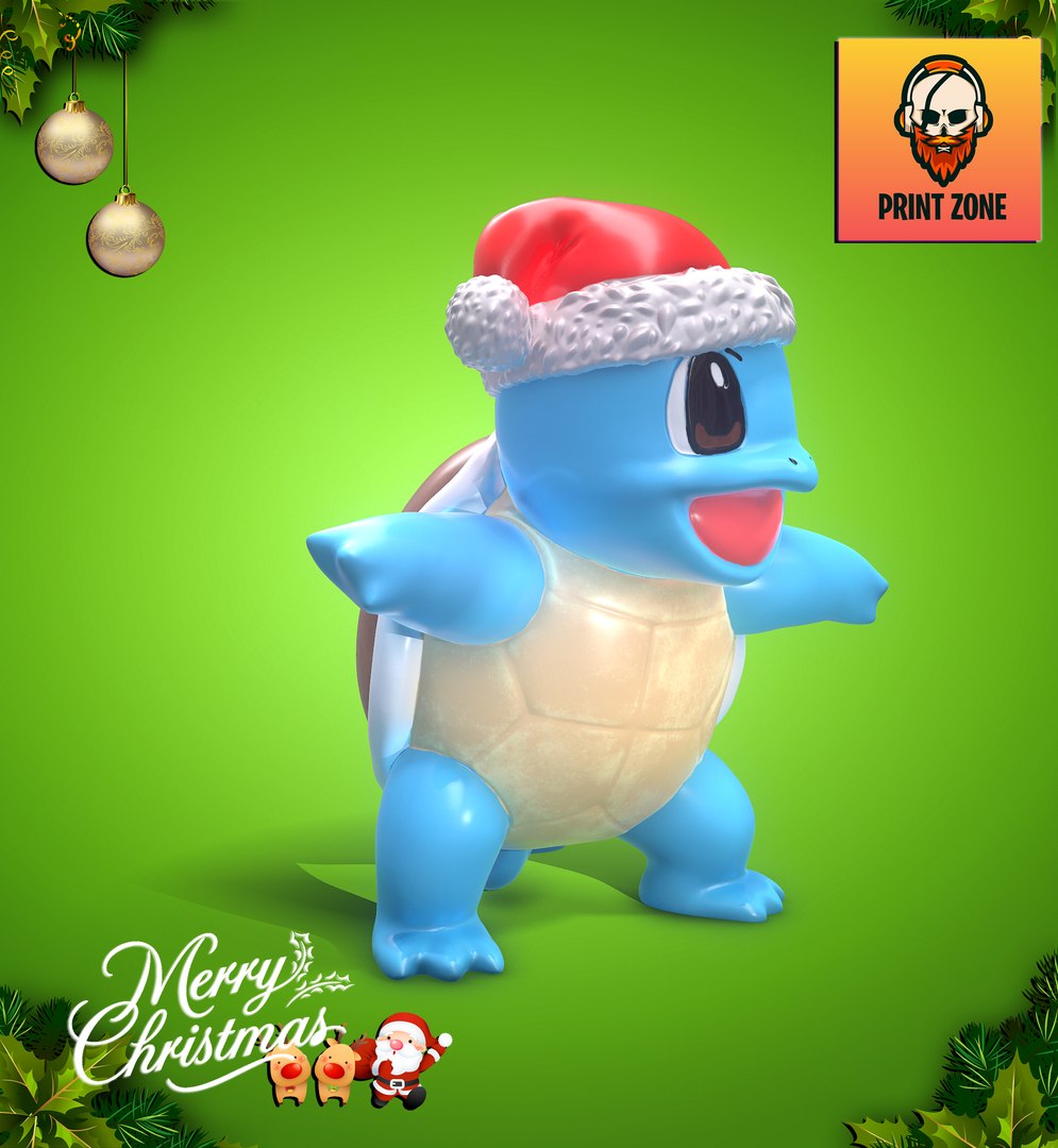 3D SQUIRTLE01 CHRISTMAS 3D PRINT FILE STL POKEMON - TurboSquid 2259357