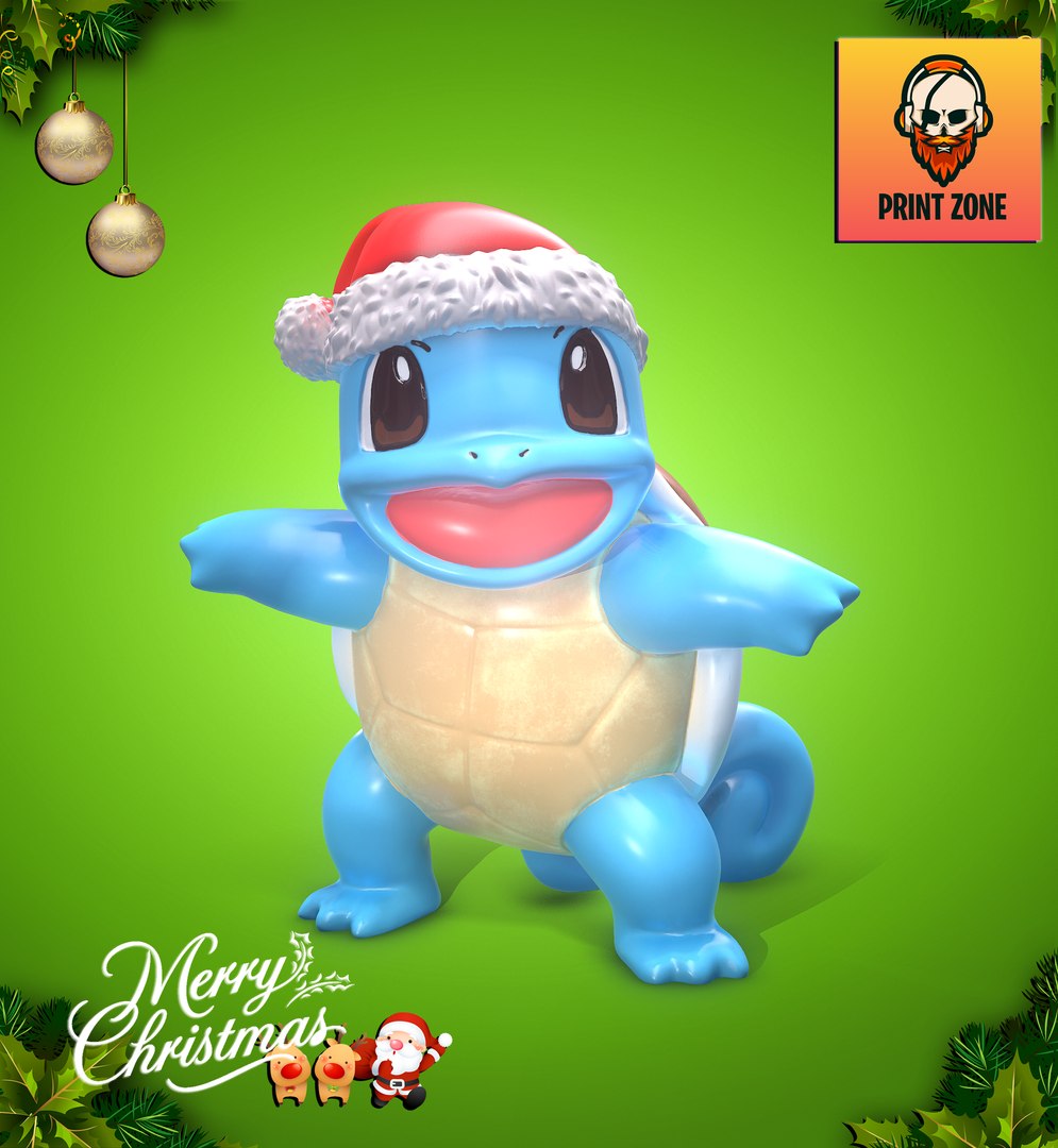 3D SQUIRTLE01 CHRISTMAS 3D PRINT FILE STL POKEMON - TurboSquid 2259357