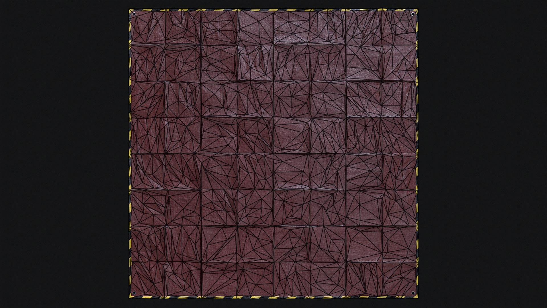 Dark Reddish Brown Tarpaulin Sheet 4x4m Game Ready 3D Model ...