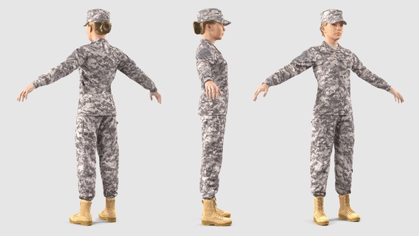 Female soldier military acu model - TurboSquid 1687876