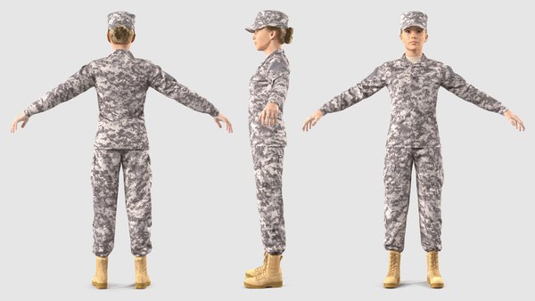 Female soldier military acu model - TurboSquid 1687876