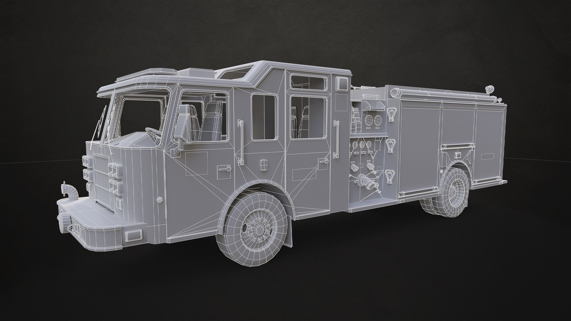 Fire Truck - Low Poly Model - TurboSquid 2221353