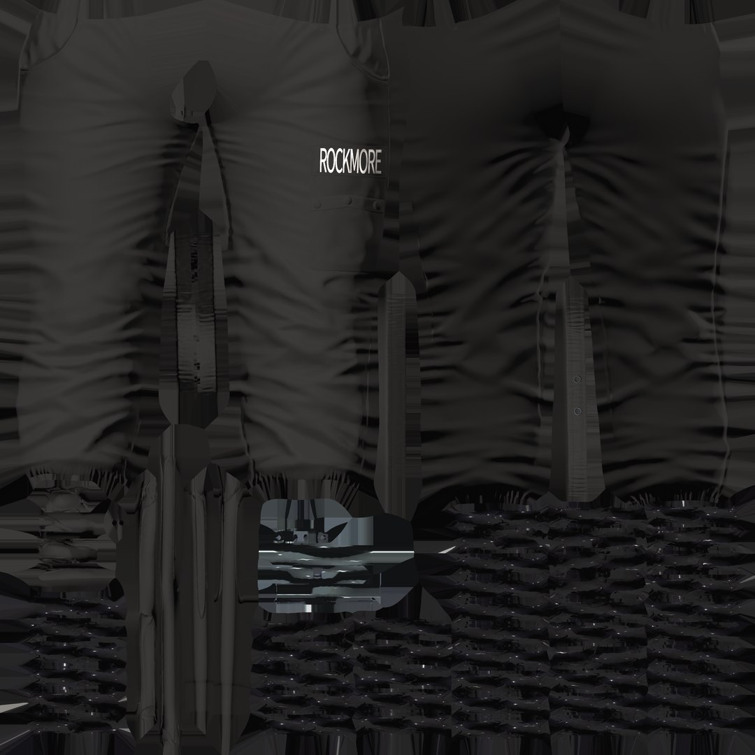 3D Model Black Cargo Pants With Chains - TurboSquid 1965616