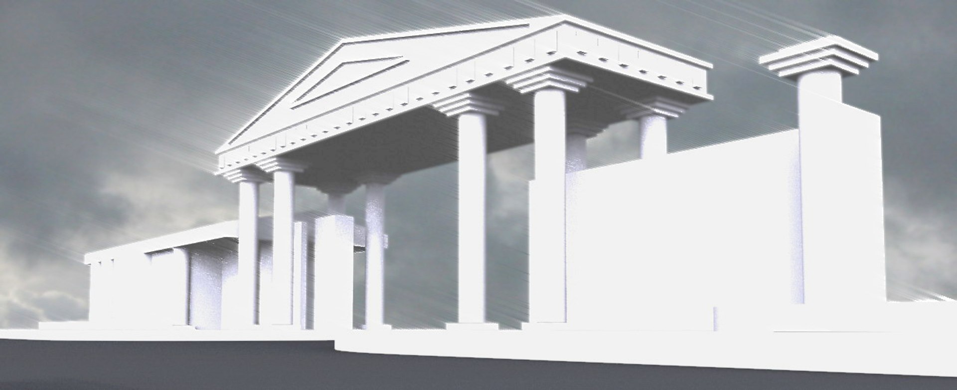 White Roman Gate 3d Model
