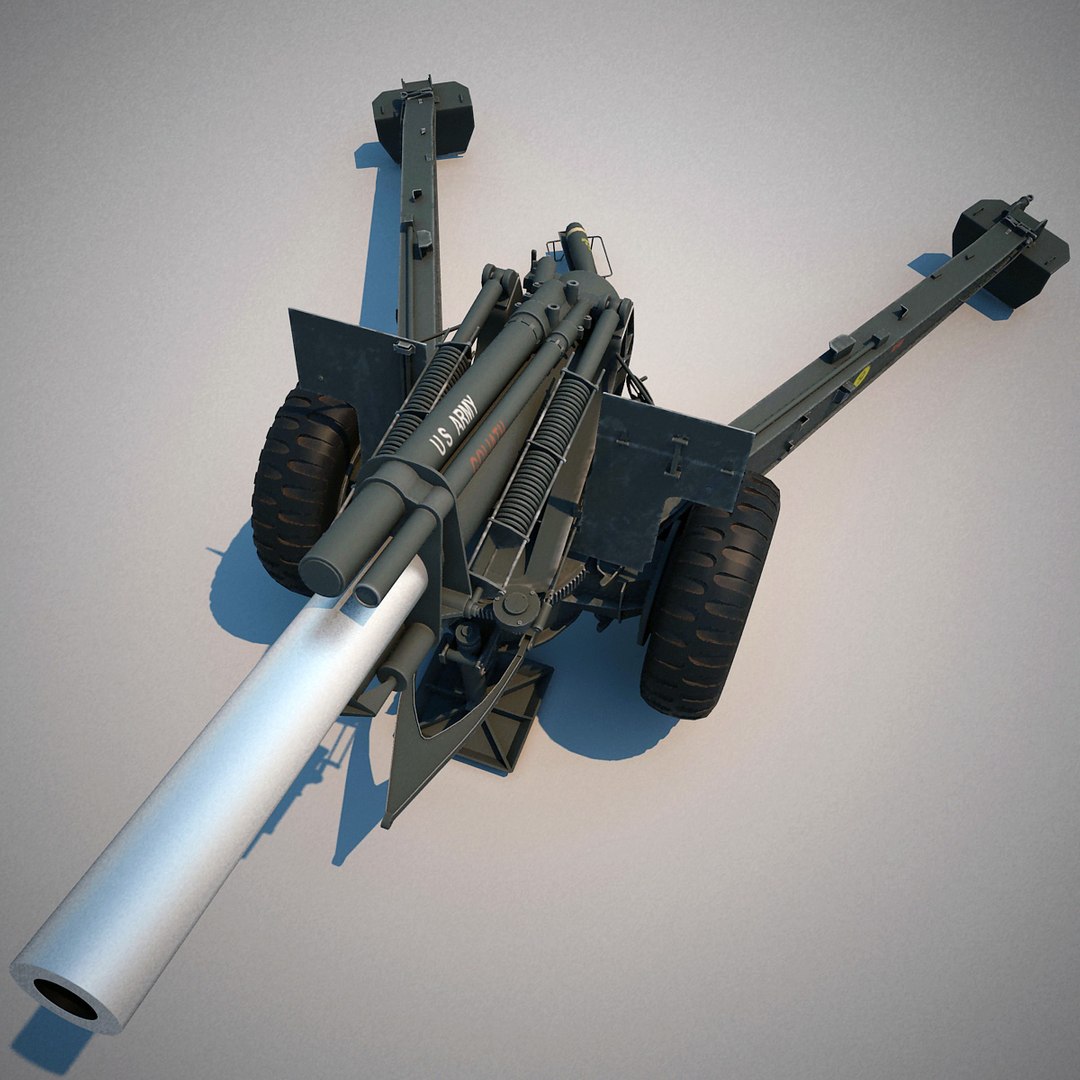 m114a1 155 mm howitzer c4d