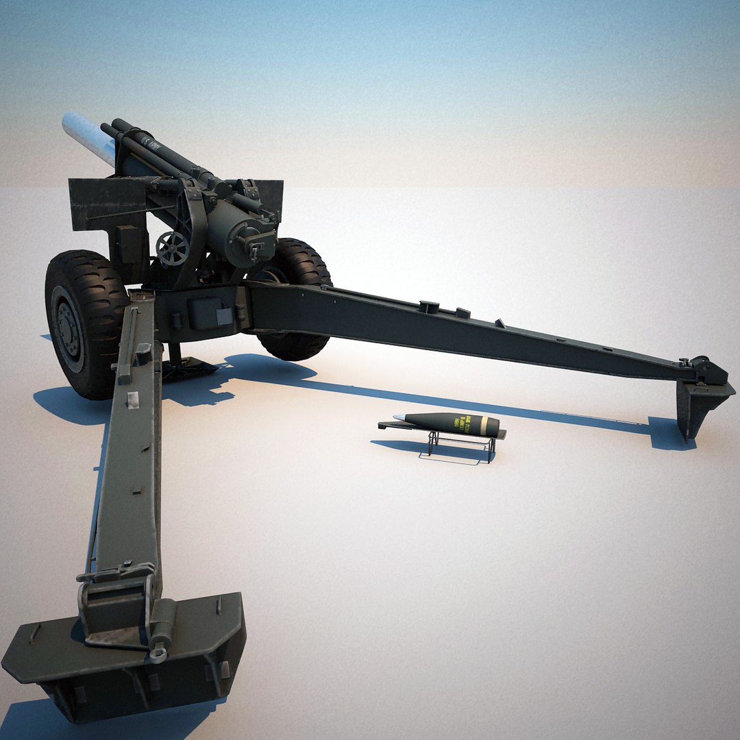 m114a1 155 mm howitzer c4d