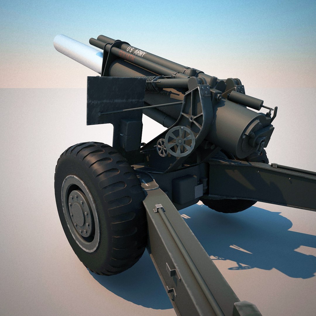 m114a1 155 mm howitzer c4d