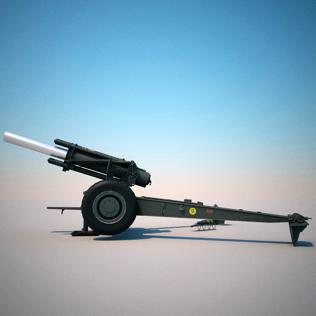 m114a1 155 mm howitzer c4d