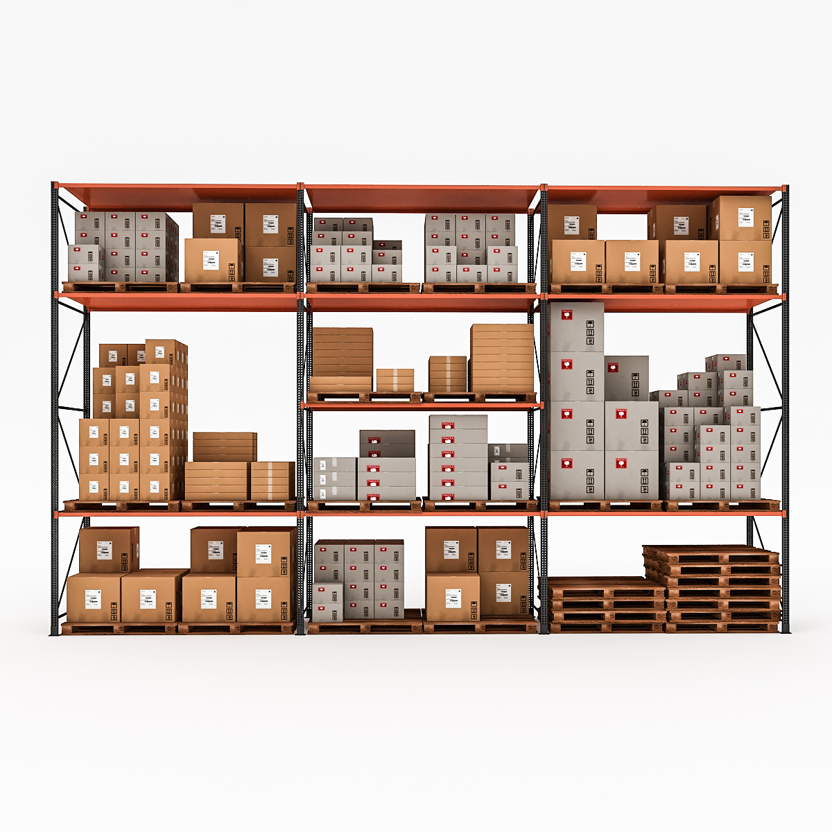 Warehouse rack 3D model - TurboSquid 1540309