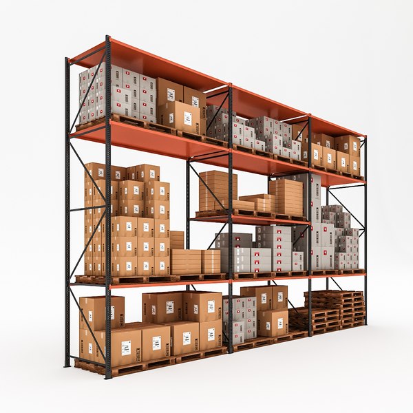 warehouse rack set 3d model
