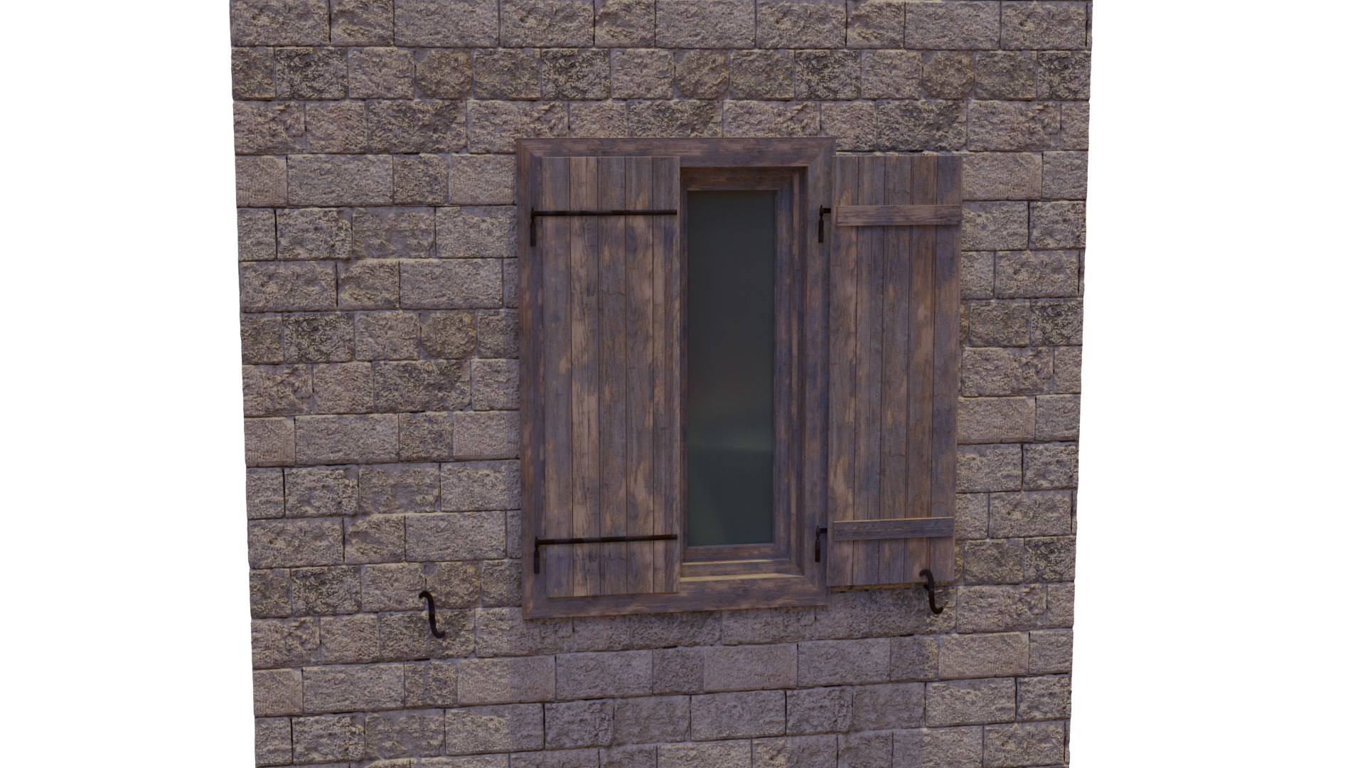3D Model Wooden Shutter With Window - TurboSquid 1825036